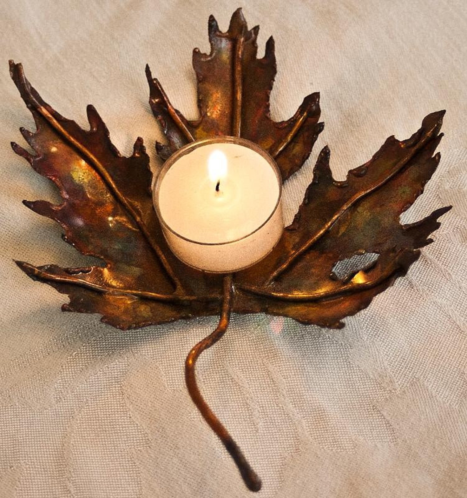 Copper Maple Leaf Candle - Etsy