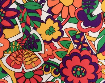 Mod Floral Fabric - Etsy