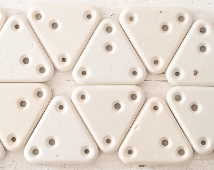 Vintage White Insulator Porcelain Ceramic Triangle Insulating Plates - Etsy