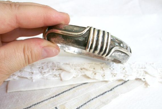 Brian Bergner silver bangle. Modernist bracelet, brut… - Gem
