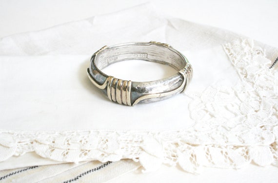 Brian Bergner silver bangle. Modernist bracelet, brut… - Gem