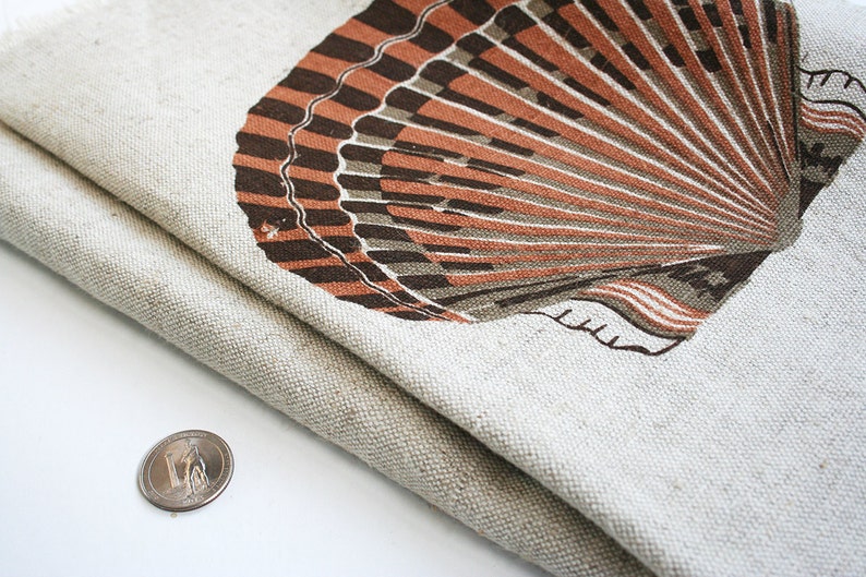 Yardage of Hand Screened Fabric With Large Shell Motif. Brandon House ...