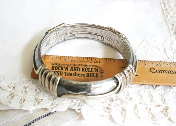 Brian Bergner silver bangle. Modernist bracelet, brut… - Gem