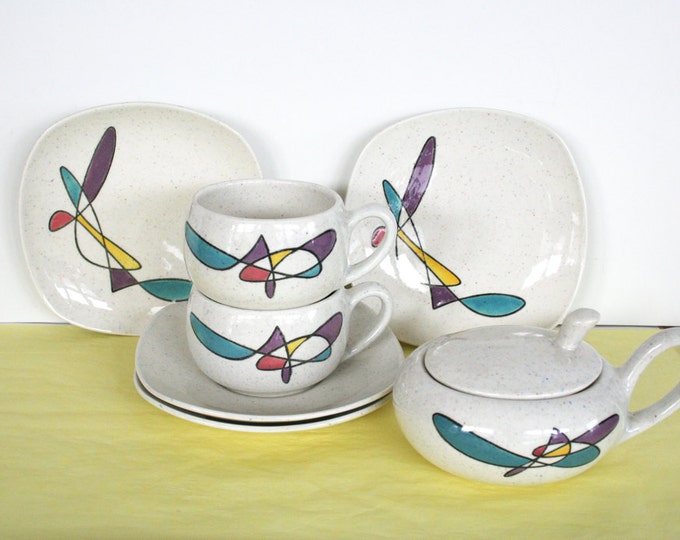 Atomic Tea Set for Two by Metlox Poppytrail. California - Etsy