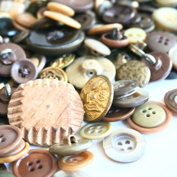 Taupe Buttons - Etsy