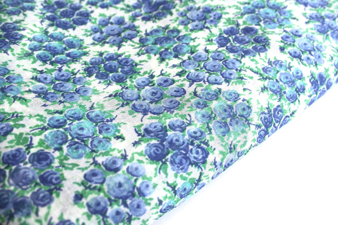 Vintage Sheer Floral Fabric. Tiny Roses, Small Fine Print, Detailed ...