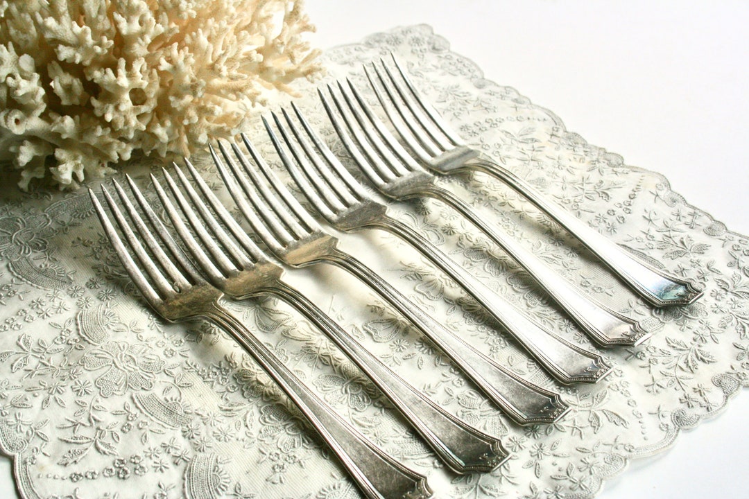 Vintage Penco Dinner Forks, Classic Elegant Design Forks, Silver Plate ...