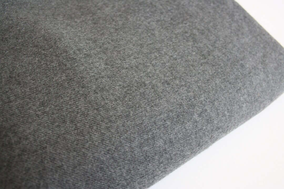 Yardage of Dark Grey Wool or Wool Blend Fabric. Vintage Lightweight ...