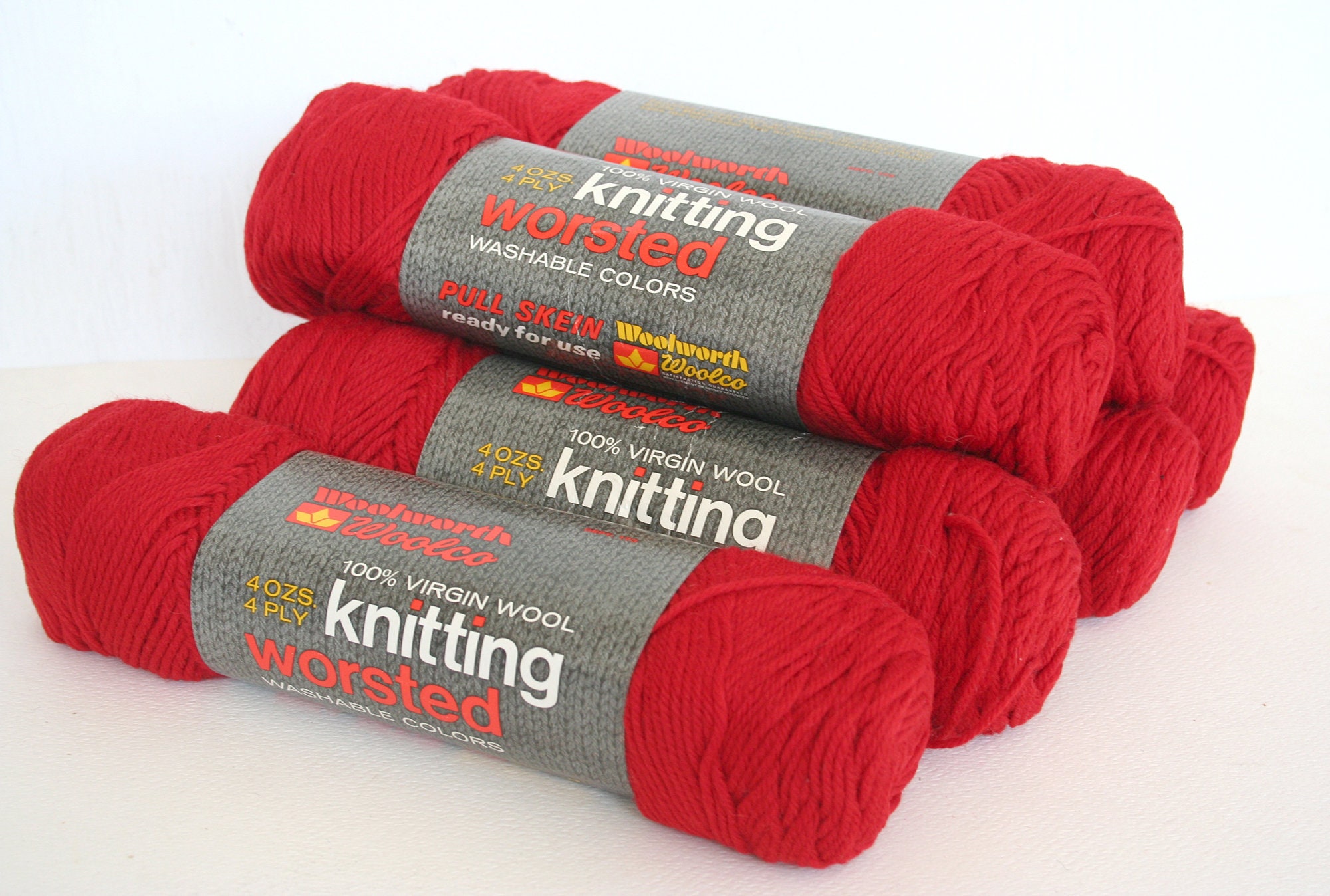 Six skeins of vintage Woolworth Woolco 100% virgin wool yarn. | Etsy