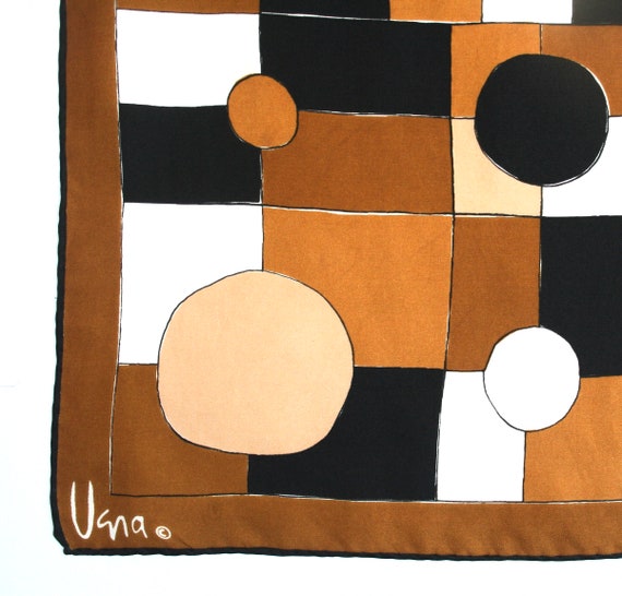Op Art inspired Vera Neumann scarf. Geometric, mod sc… - Gem