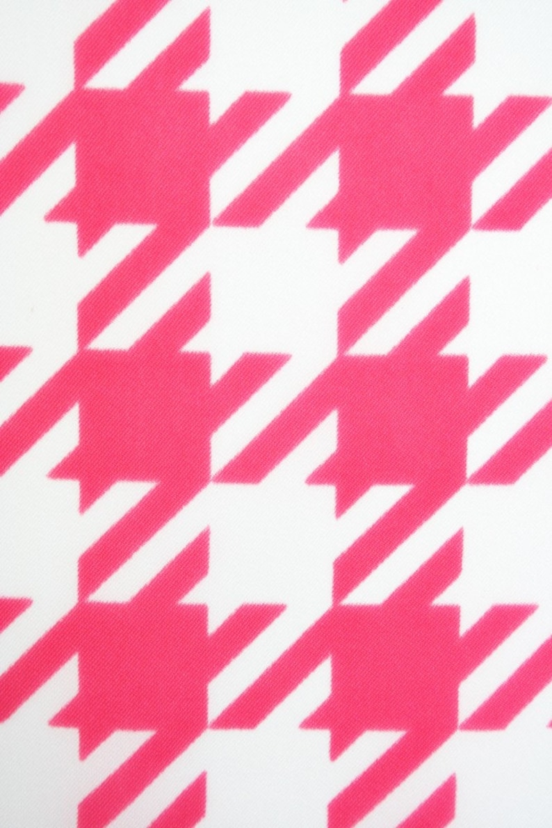 Pink and white vintage fabric in gingham houndstooth pattern. | Etsy