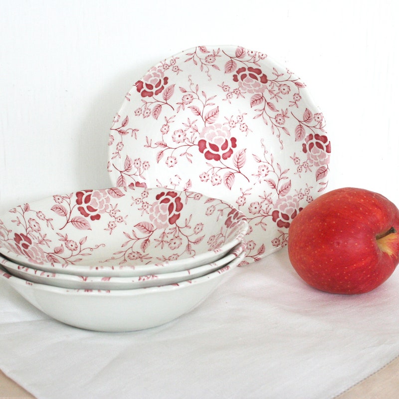 Red Transfer Ware - Etsy