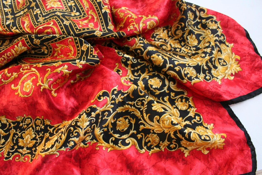 Ornate Italian Renaissance Inspired Scarf. Scrolls, Foliage, Floral ...