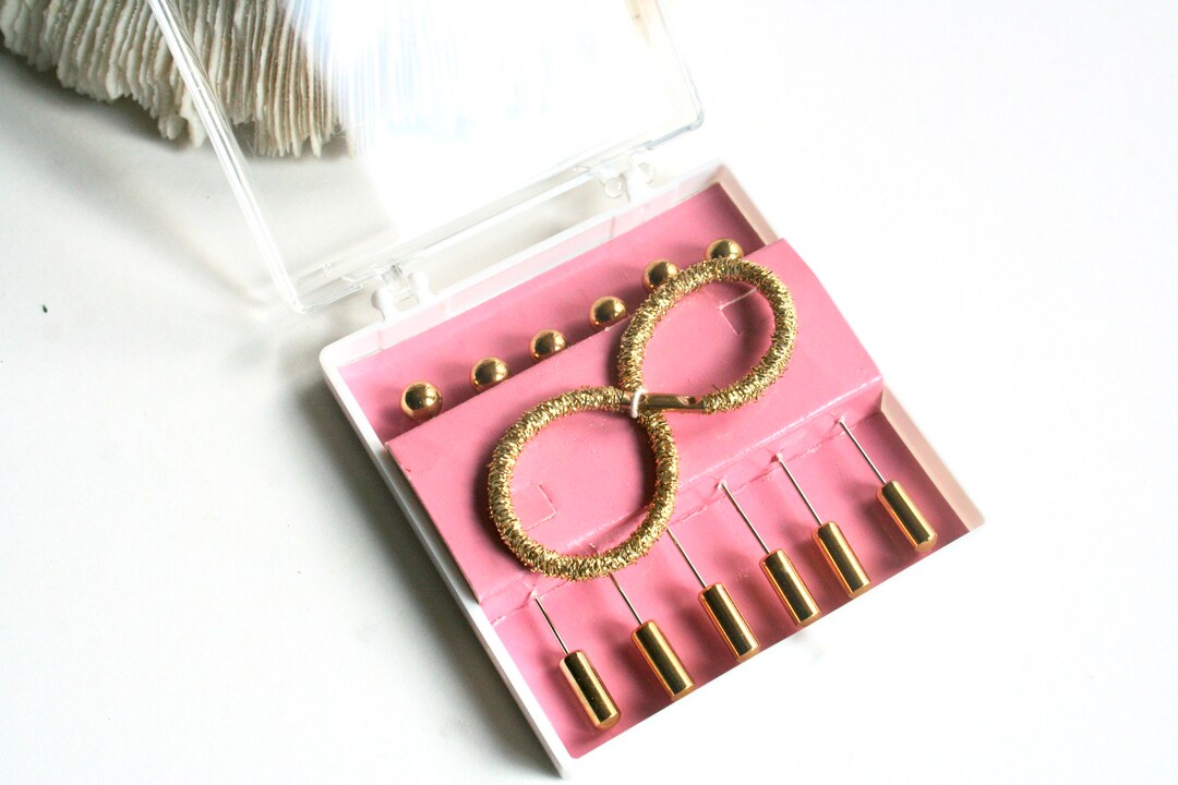 Vintage Gold Plated Scarf Setter Pins. Set of Six, Box Set, Hijab Pins ...