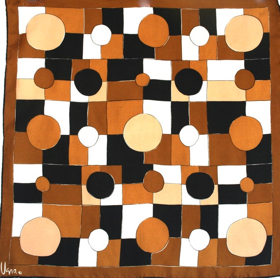 Op Art inspired Vera Neumann scarf. Geometric, mod sc… - Gem