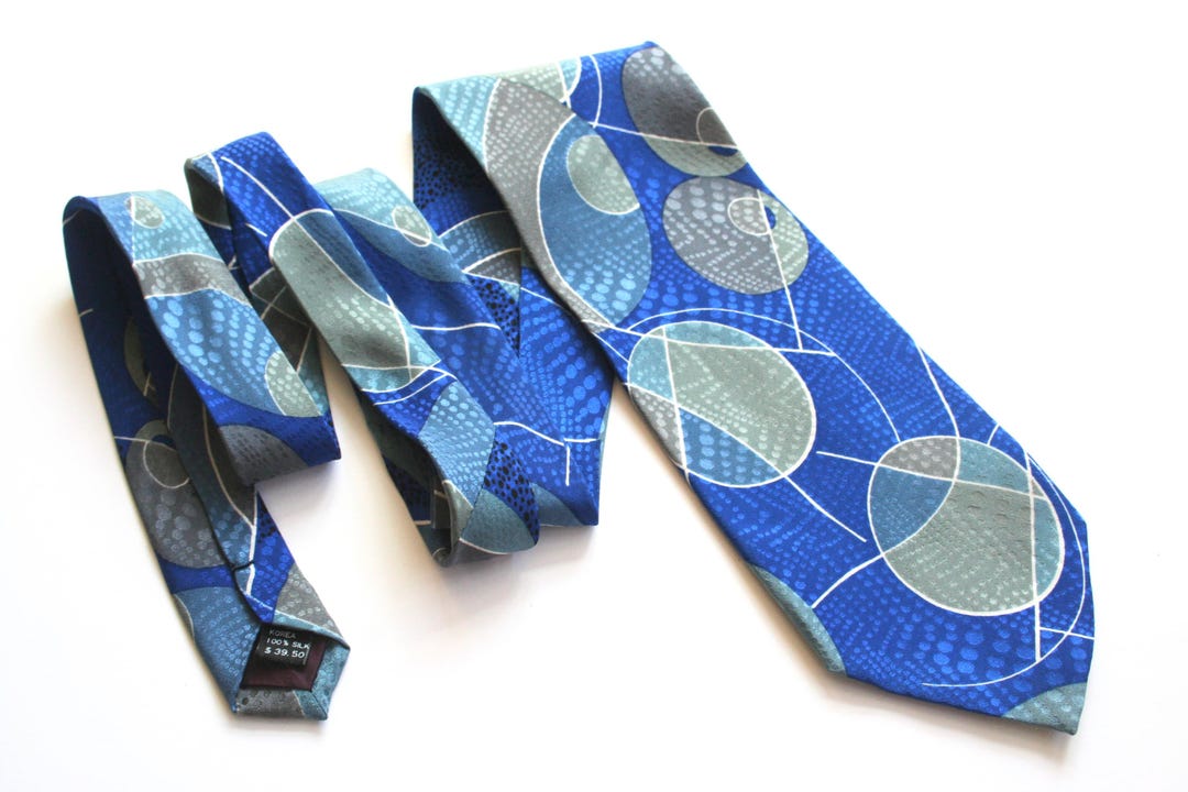 Vintage Fondini Silk Necktie, 1980s Geometric Graphic Tie - Etsy
