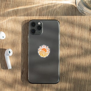 Sunset Sticker | Colorful Vinyl Sunset Decal for Water Bottles, Laptops ...