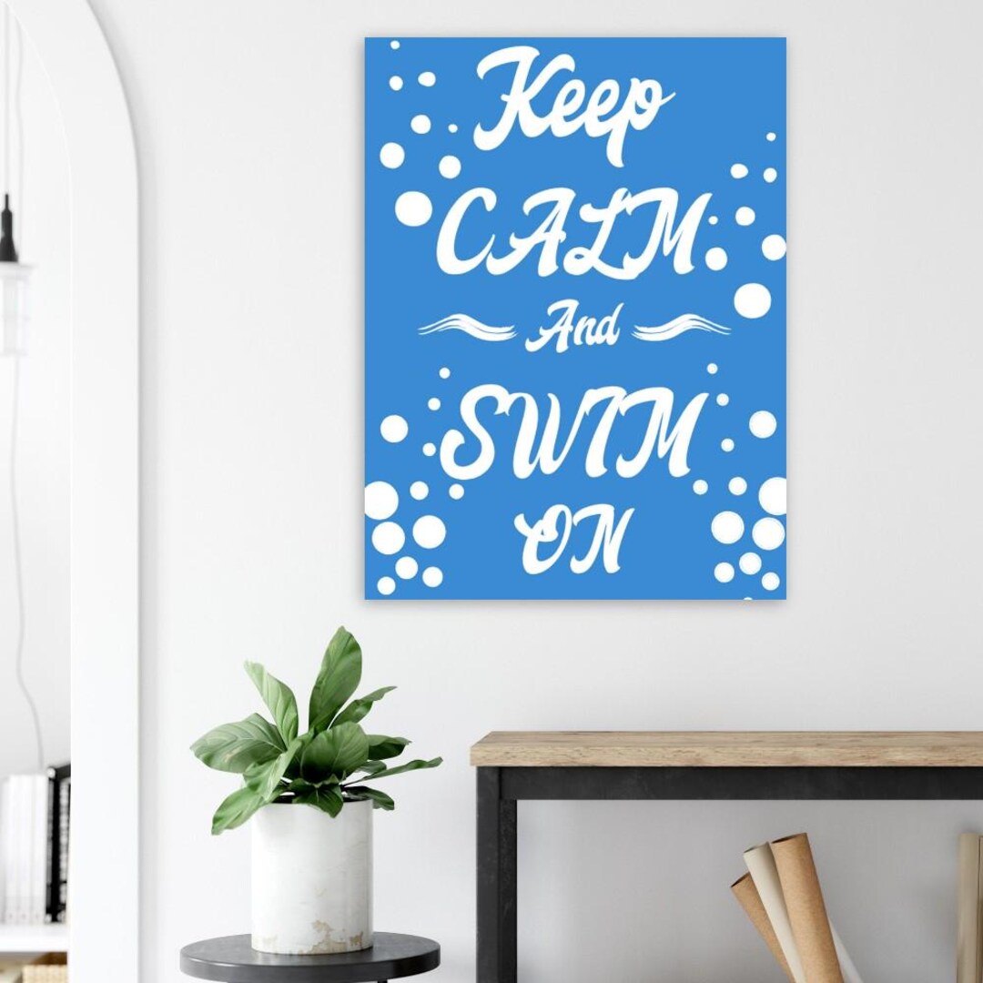 Keep Clam and Swim on Poster for Swimmers Motivational Swim Decor ...