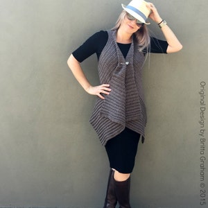 Easy Crochet Vest Pattern Waterfall Style No.933 Digital Epattern ...