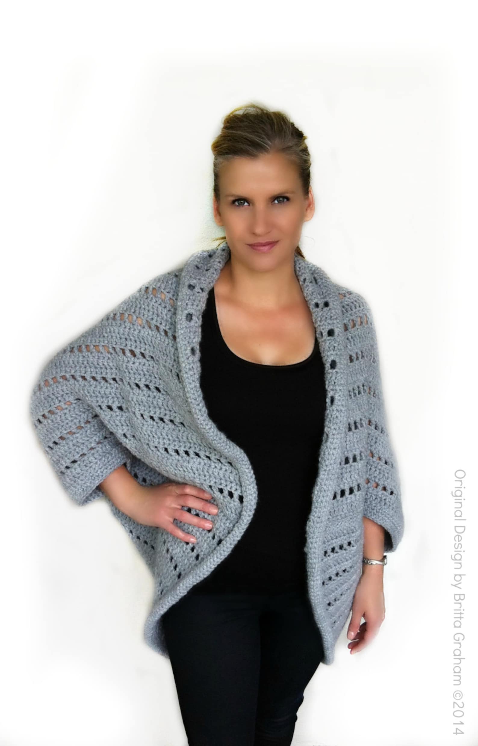 Oversized Chunky Ladies Shrug Crochet Pattern No.920 Digital Download ...
