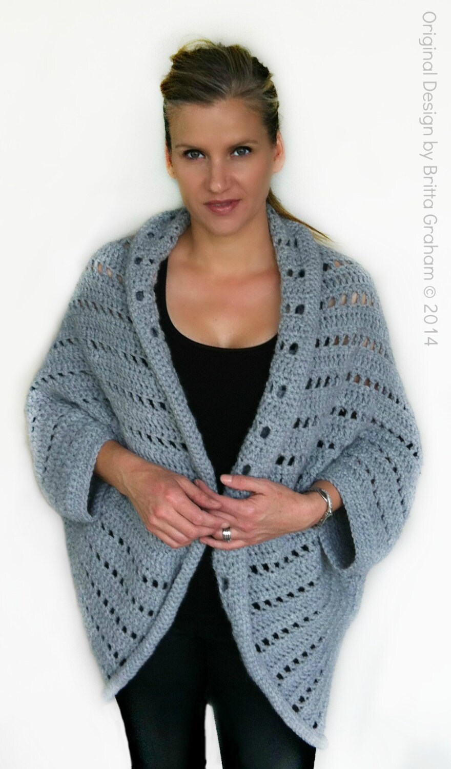 Oversized Chunky Ladies Shrug Crochet Pattern No.920 Digital Download ...