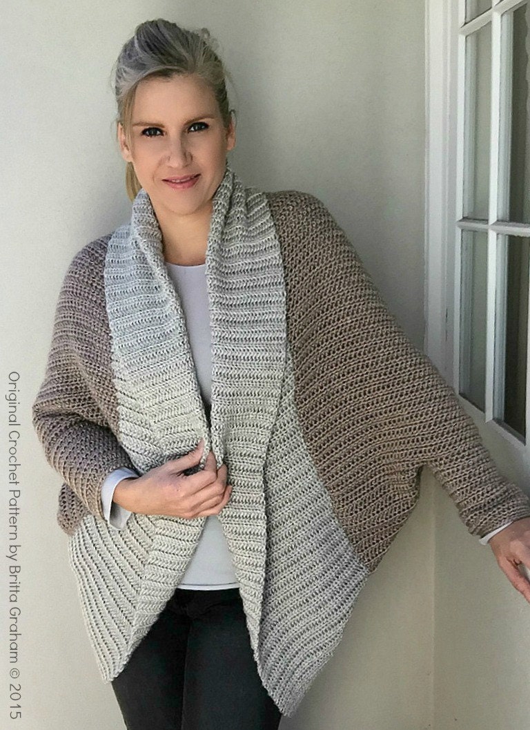 Crochet Shrug Pattern - Oversized Sweater Cardigan Crochet Pattern in ...