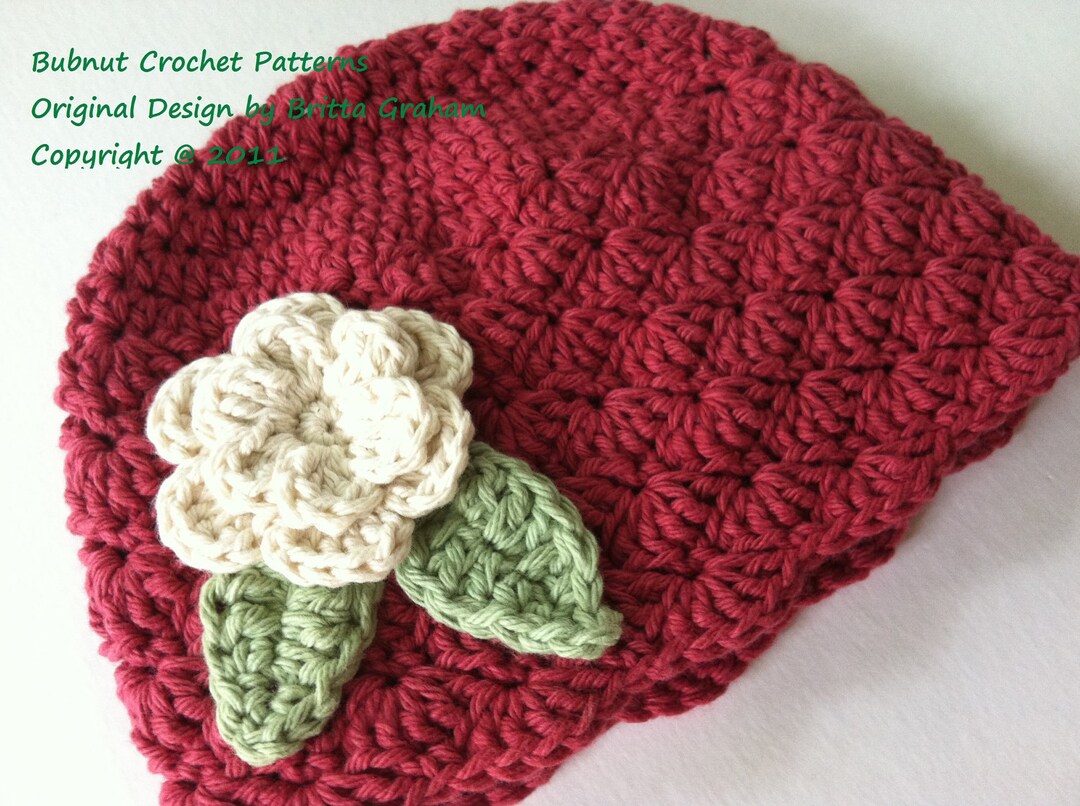 Hat Crochet Pattern - Shell Stitch Cap Crochet Pattern No.113 Baby ...