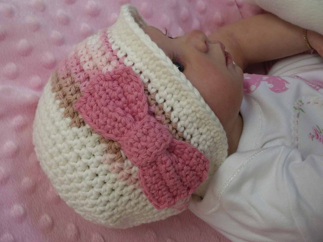 Baby Crochet Hat Pattern - Autumn Cloche With a Bow - Crochet Pattern ...