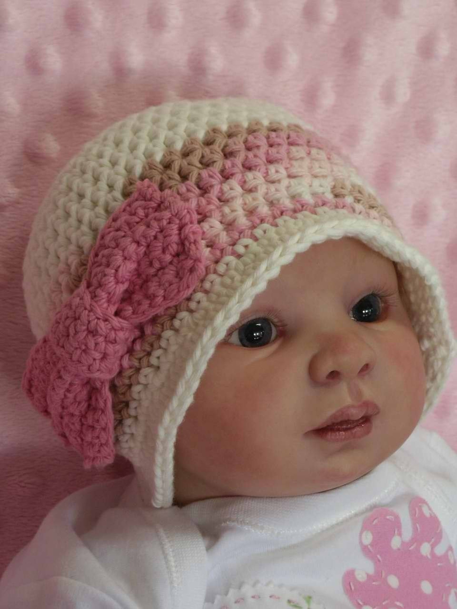 Baby Crochet Hat Pattern Autumn Cloche With a Bow Crochet - Etsy