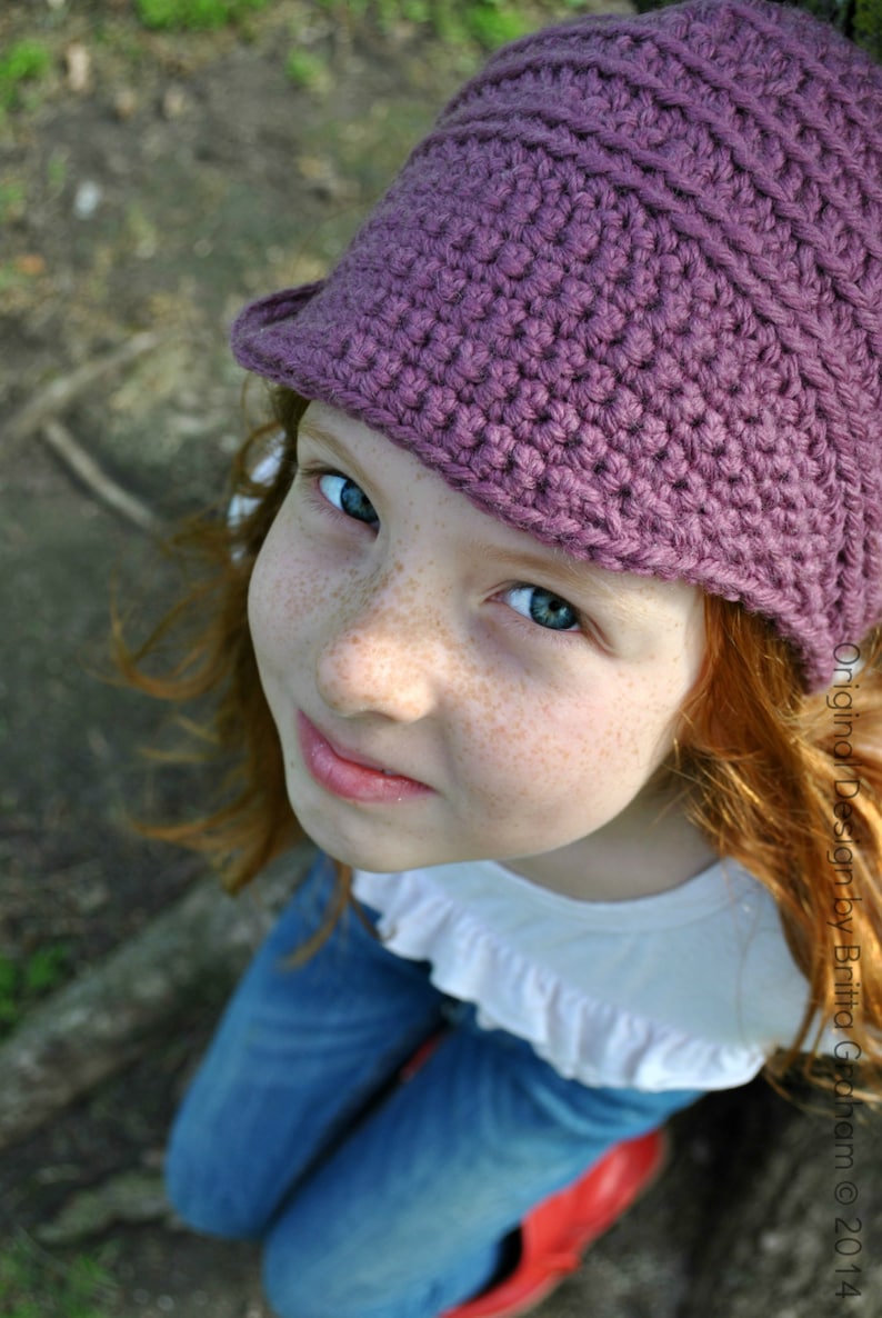 Crochet Hat Pattern - Easy Peasy Button-up Brimmed Newsboy Cap No.310 ...