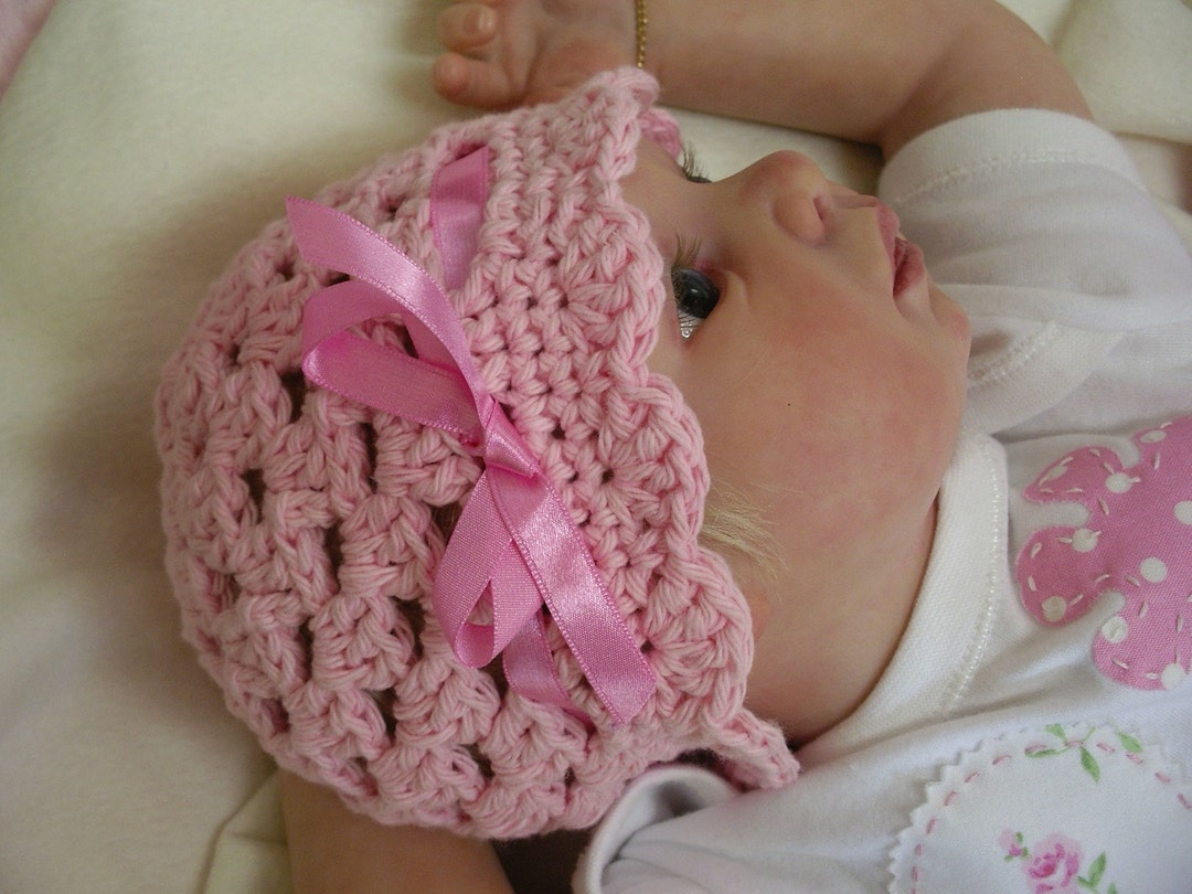 Crochet Baby Hat Pattern - Easy Peasy Ribbon and Shells Digital Crochet ...