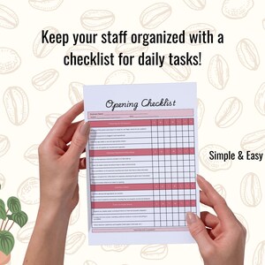 Barista Opening and Closing Checklist Printable PDF, Cafe Checklist ...