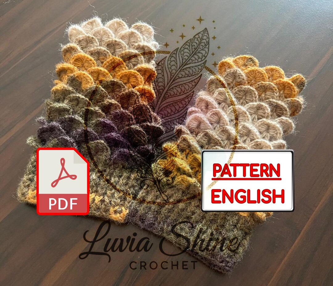 Dragon Scale Fingerless Gloves Crochet Pattern – Crocodile Stitch (PDF ...