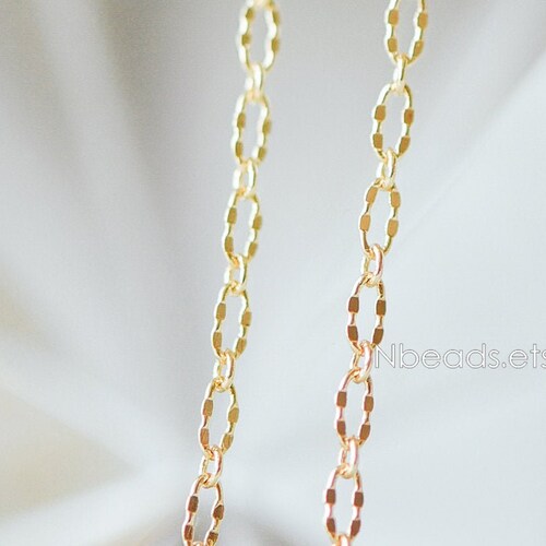 Long Oval Chains 6mm 18K Gold Plated Brass Geometric Chain | Etsy