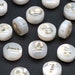 6mm Natural Shell With Gold Number Beads- Coin Puff Spacer - Double ...