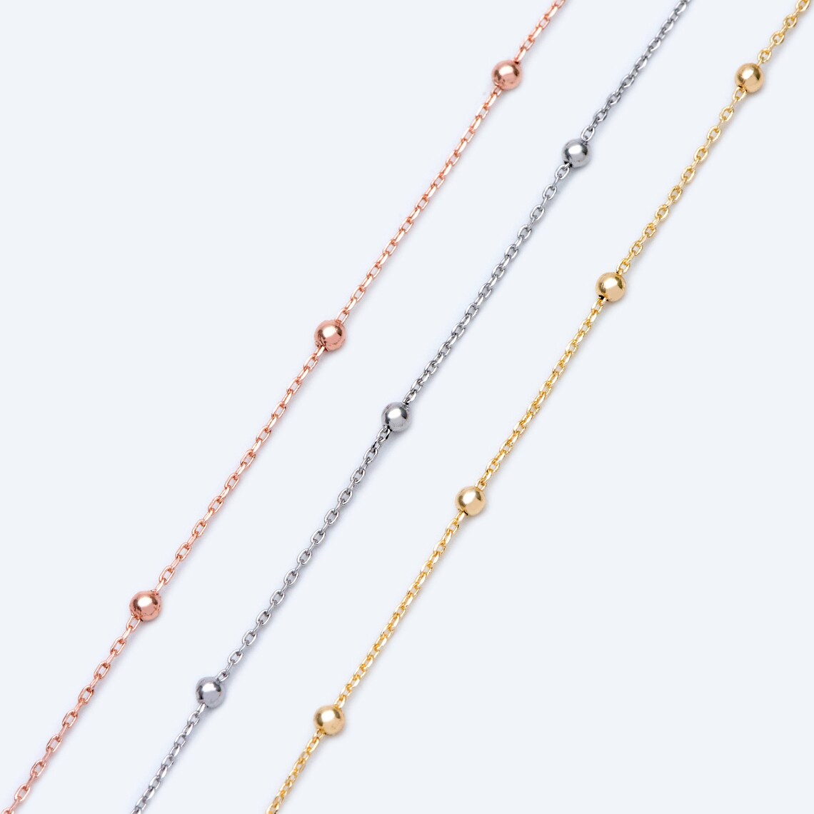 Gold/ Silver/ Rose Gold Satellite Chains 1.1mm Chain With - Etsy