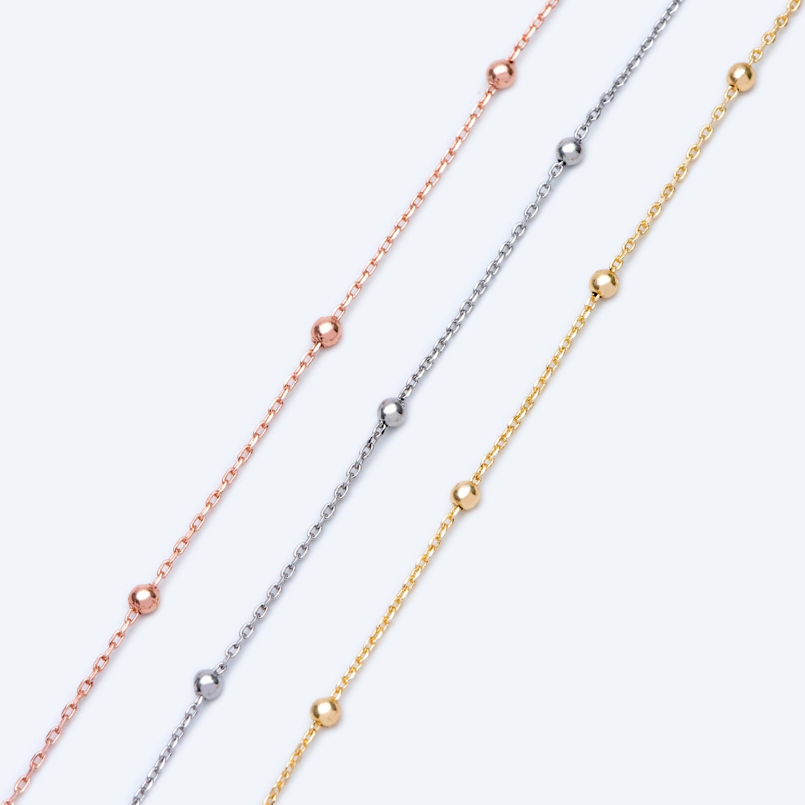 Gold/ Silver/ Rose Gold Satellite Chains 1.1mm Chain With - Etsy