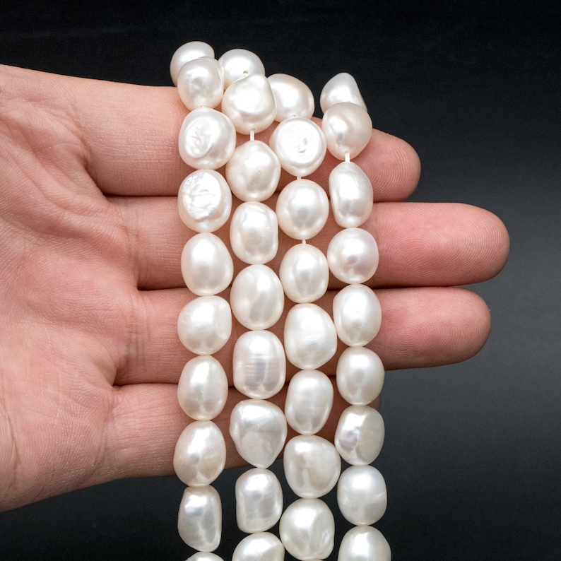 Freshwater Potato Pearls 9mm White Nugget Pearls Nautural - Etsy