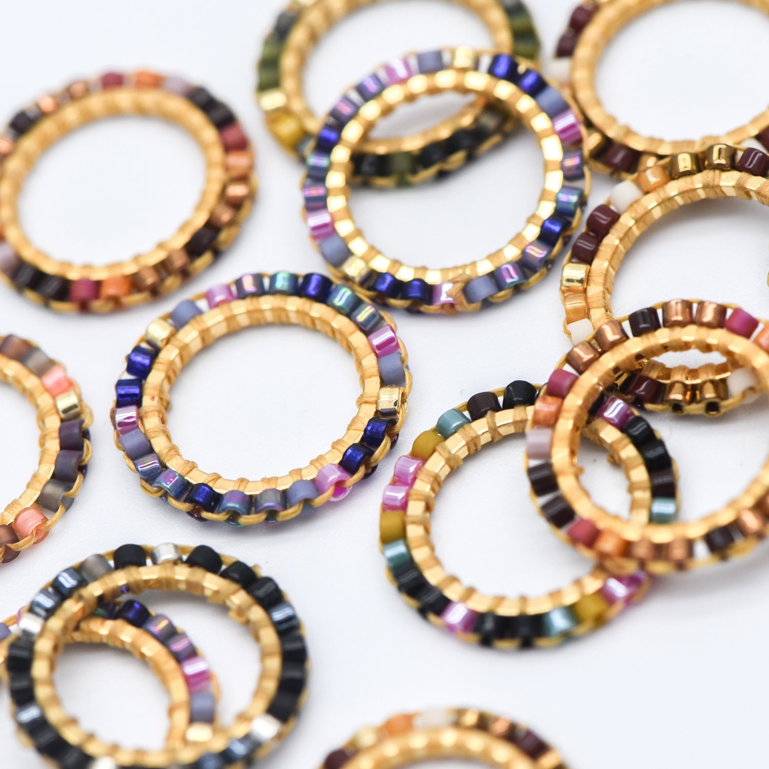 4pcs Seed Beads Round Circle Charm Connectors 16mm Japan - Etsy