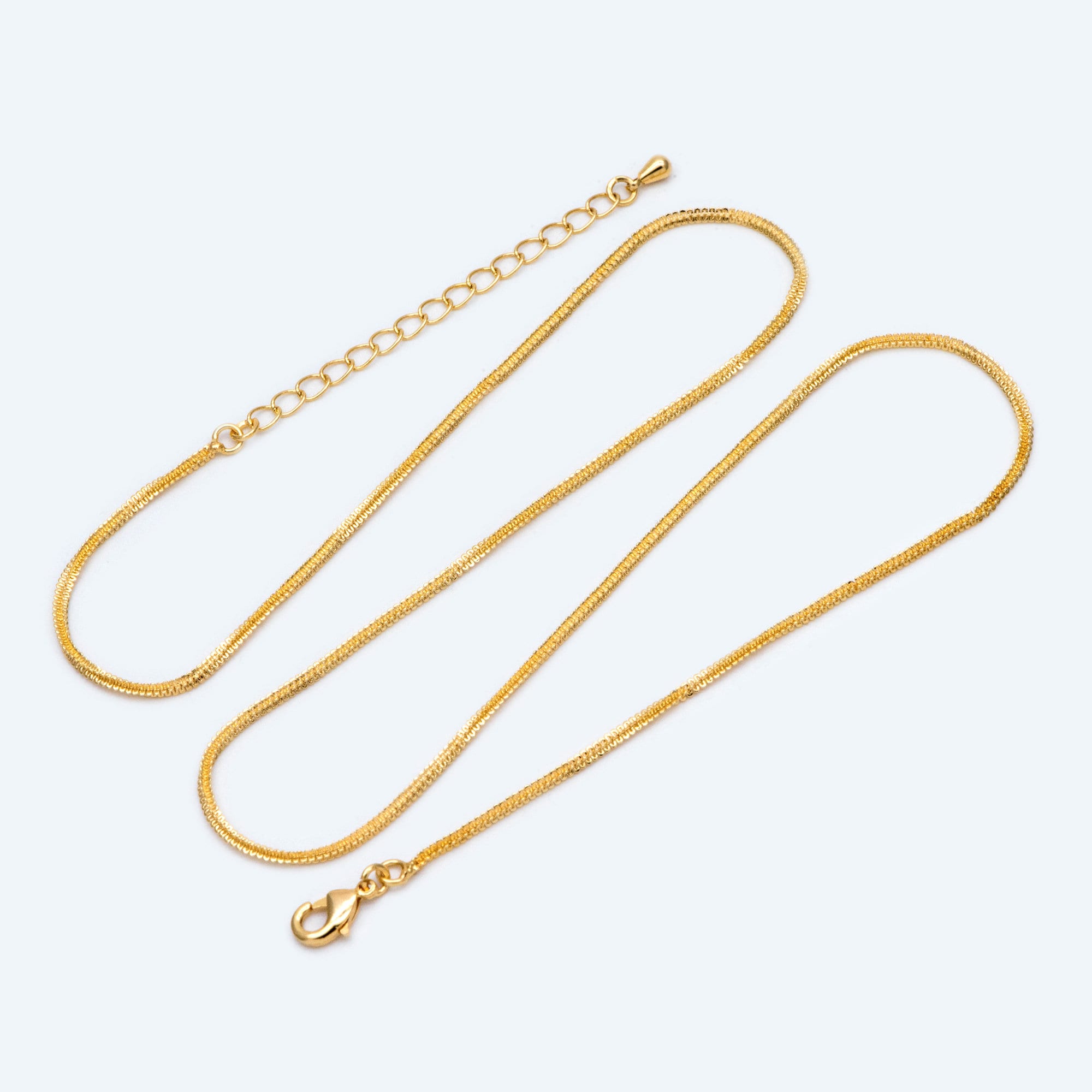 Gold Plated Brass Chain Necklaces 1.8mm, Finished Necklace With ...