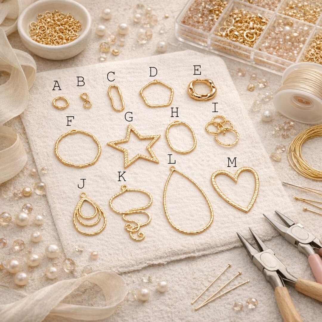 10pcs Gold Geometric Charm Connectors, 18K Gold Plated Brass Earring ...