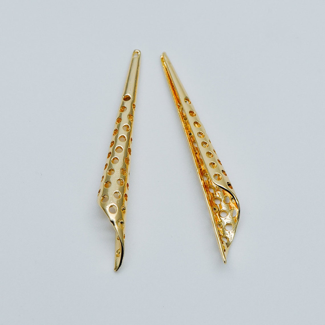 10pcs Gold Long Stick Charms 44x6mm Gold plated Brass Tube | Etsy