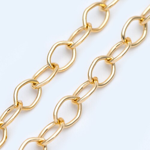 Rose Gold Long Cable Chain Brass Chain Oval Link Size - Etsy