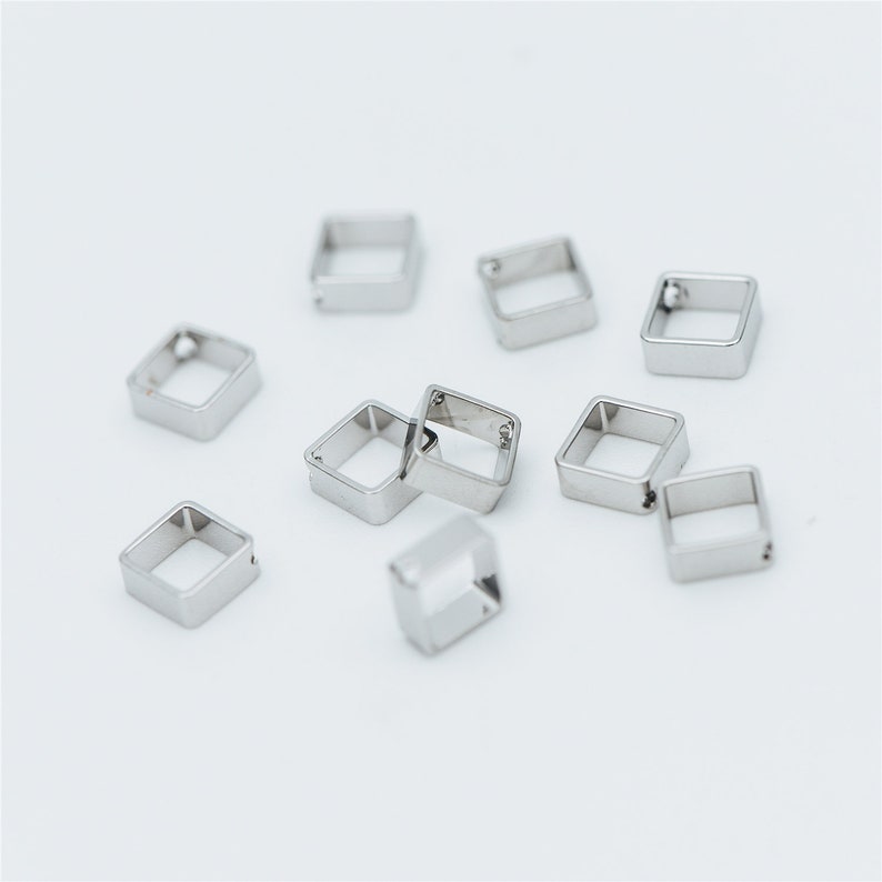 10pcs Gold/ Silver Tone Square Link Charms 6mm Gold/ Rhodium - Etsy