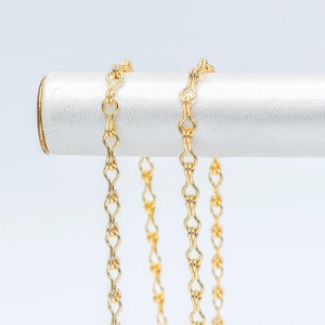 Gold Link Chains 3.5mm, Real 18K Gold Plated Brass, Quality Specialty ...
