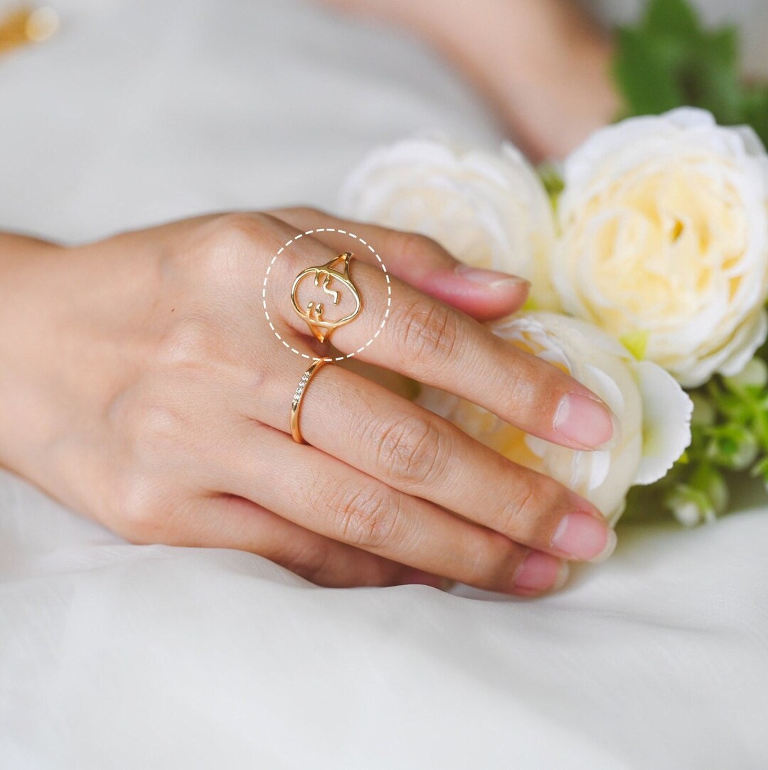4pcs Gold Face Ring Everyday Ring Fashion Rings Adjustable - Etsy