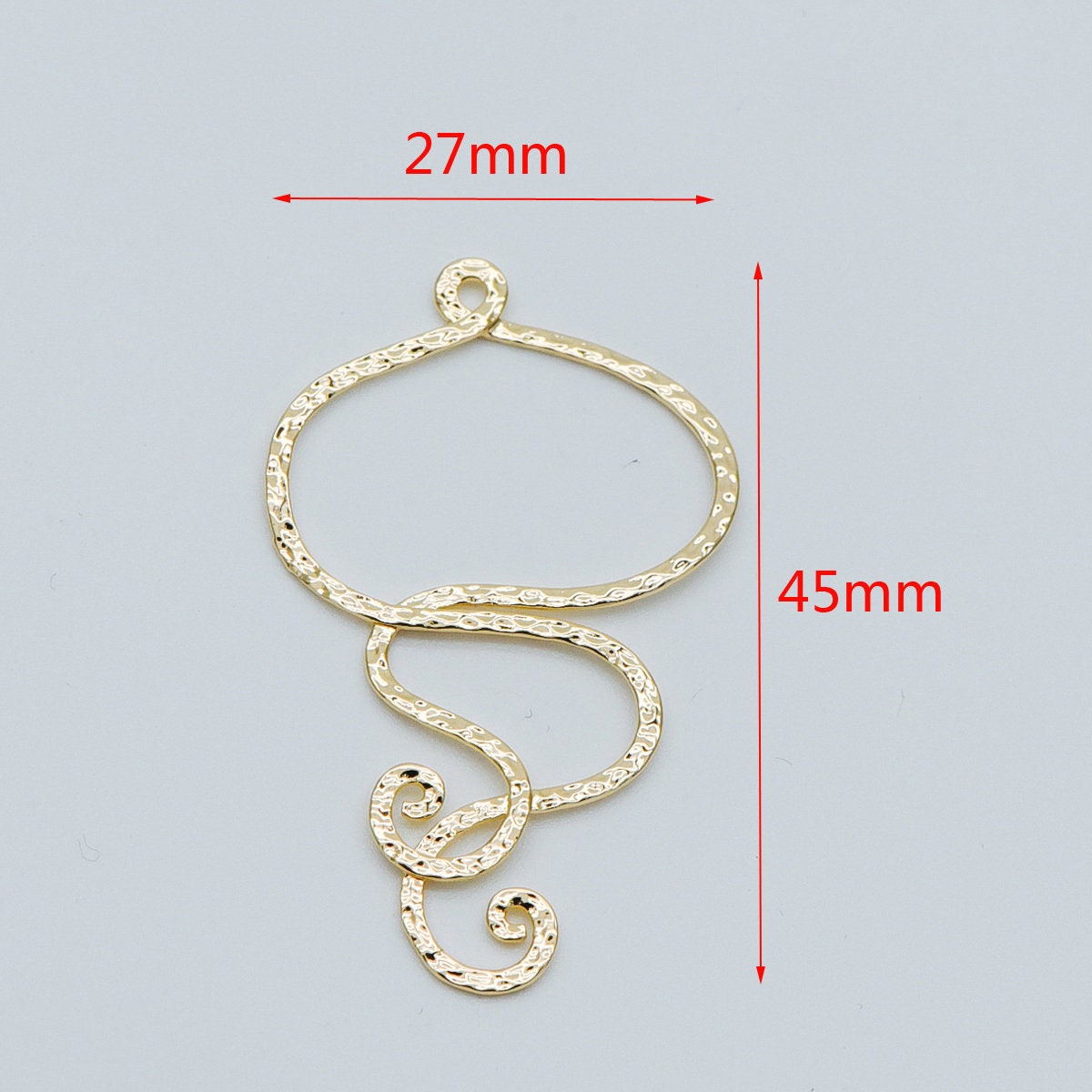 10pcs Gold Hammered Wire Pendants 45x27mm 18K Gold Plated | Etsy