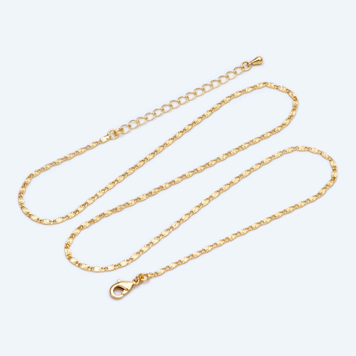 Gold Plated Brass Flat Bar Chain Necklaces 2mm Finished - Etsy