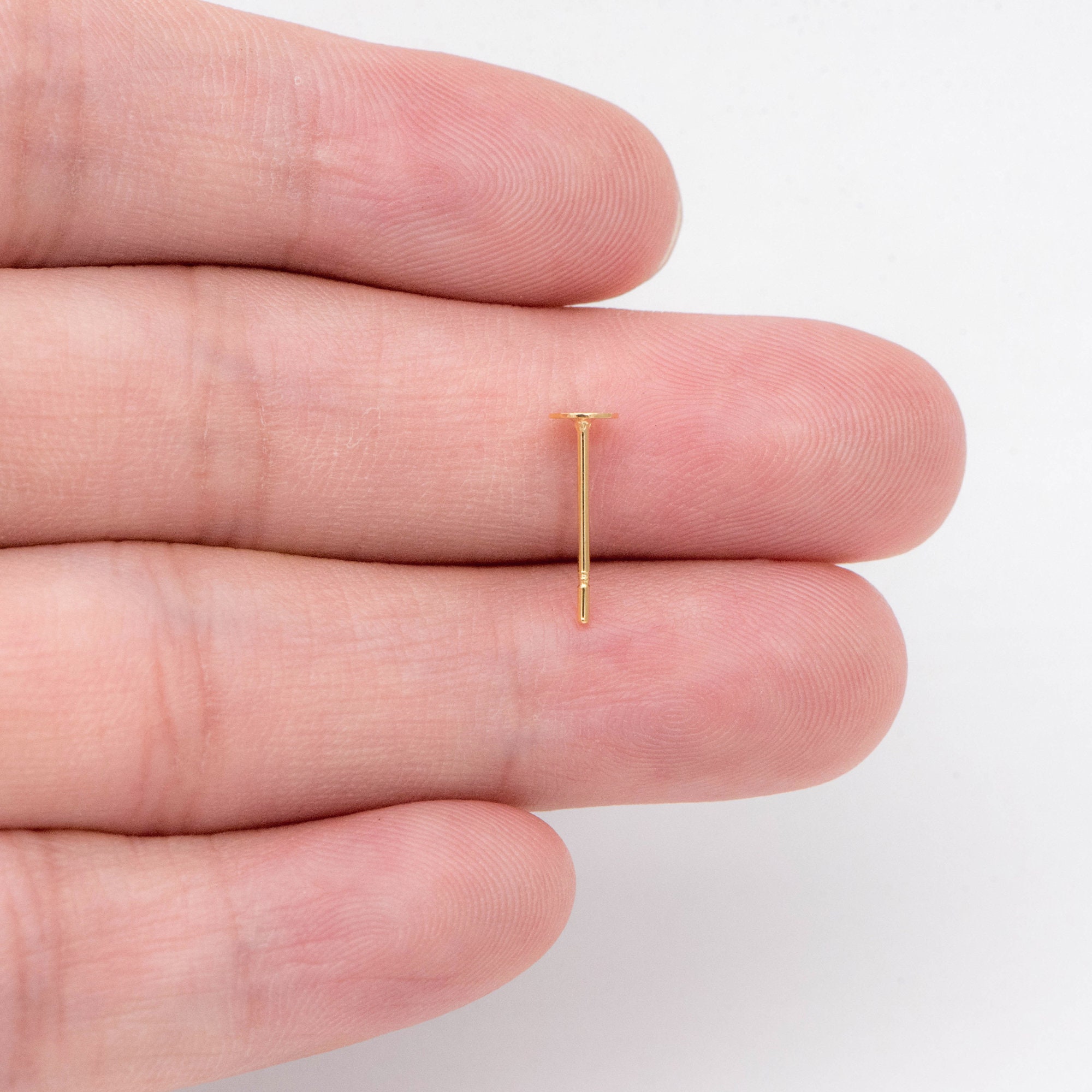 20pcs Gold Flat Ear Posts 18K Real Gold Plated Brass Stud - Etsy