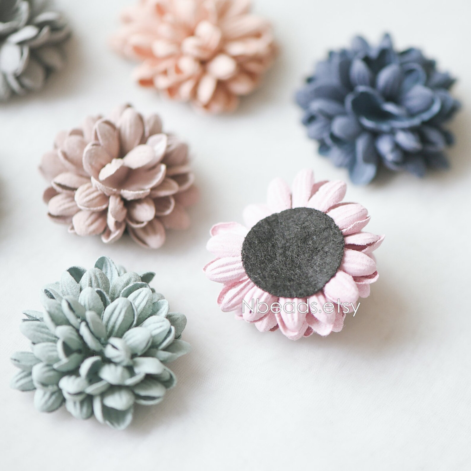 7pcs Handmade Fabric Flowers 45mm Large Mix 7 Colors - Etsy